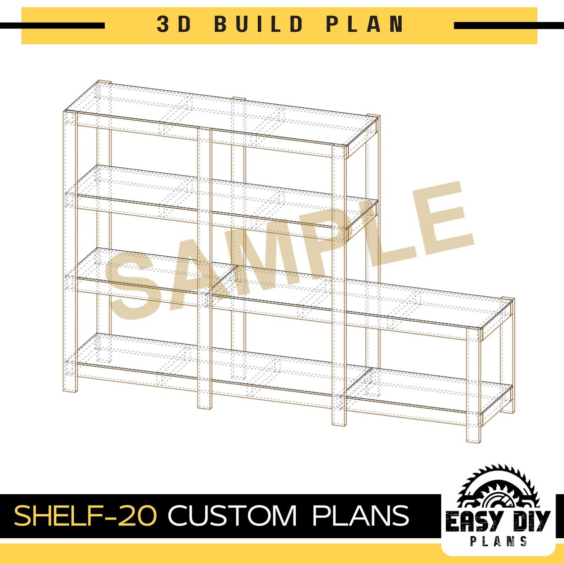 DIY Shelf PLANS With Integrated Workbench CUSTOM Plans Diy Storage ...