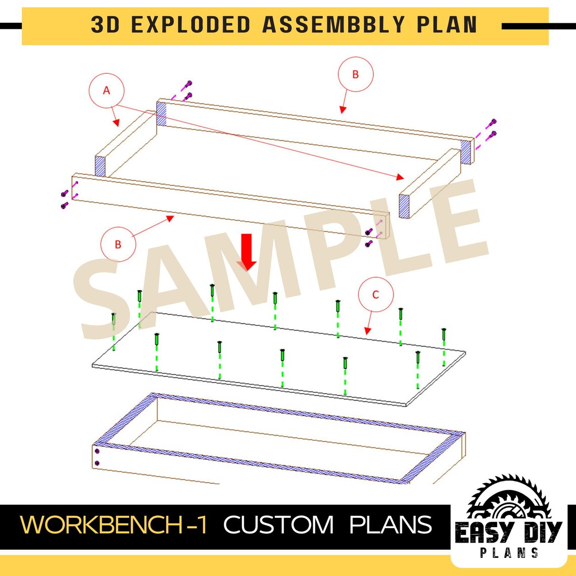 Workbench Plan DIY CUSTOM Diy Workbench on Wheels Custom Plans Garage ...