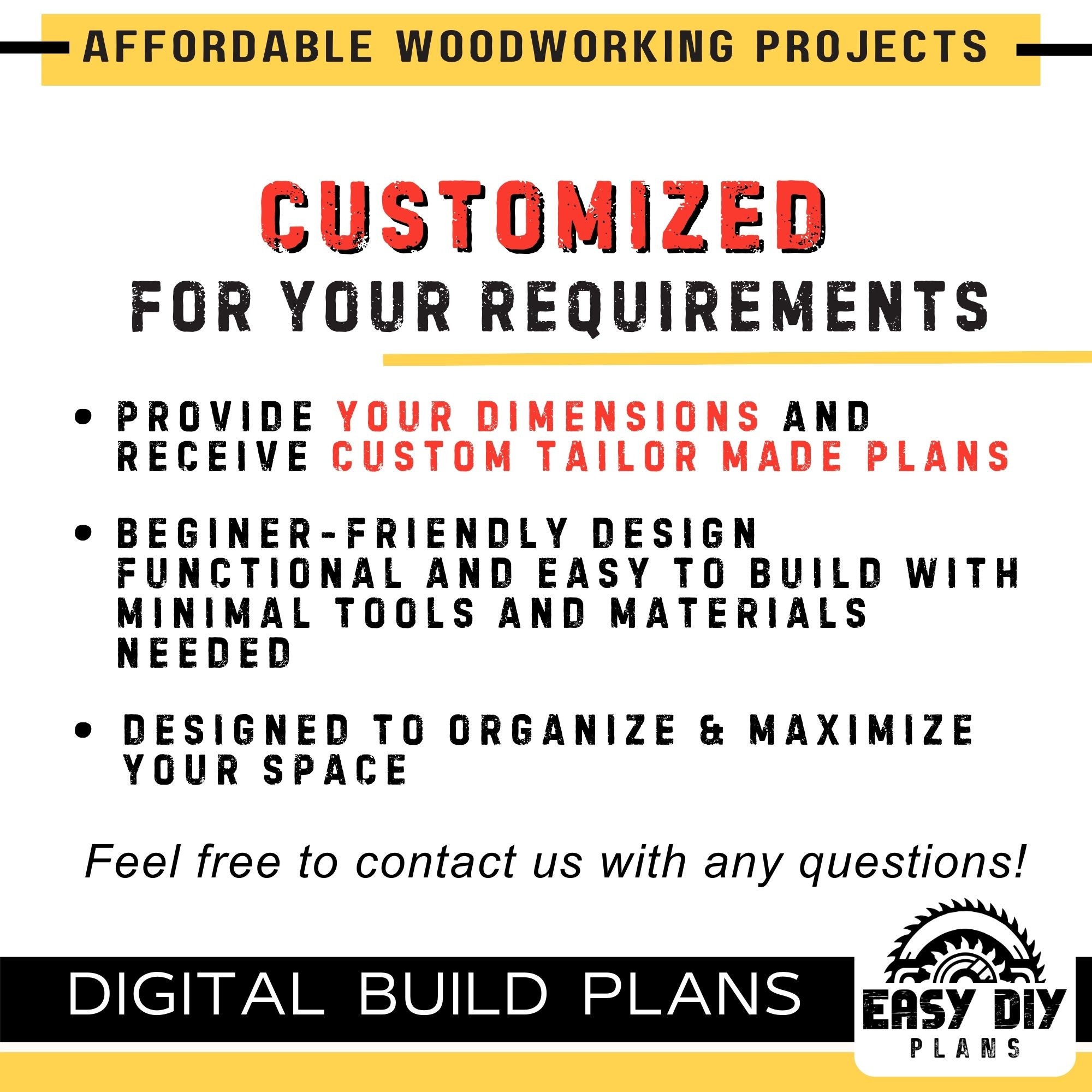 Custom DIY Shelf Storage PLANS Custom Plan Drawing Easy Shelf Custom ...
