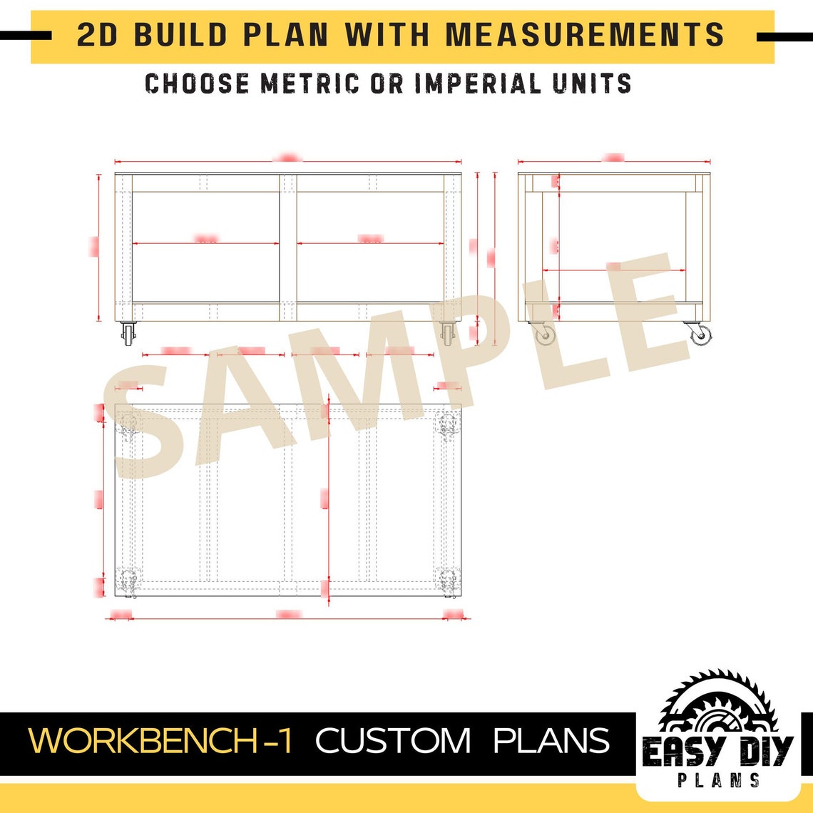 Workbench Plan DIY CUSTOM Diy Workbench on Wheels Custom Plans Garage ...