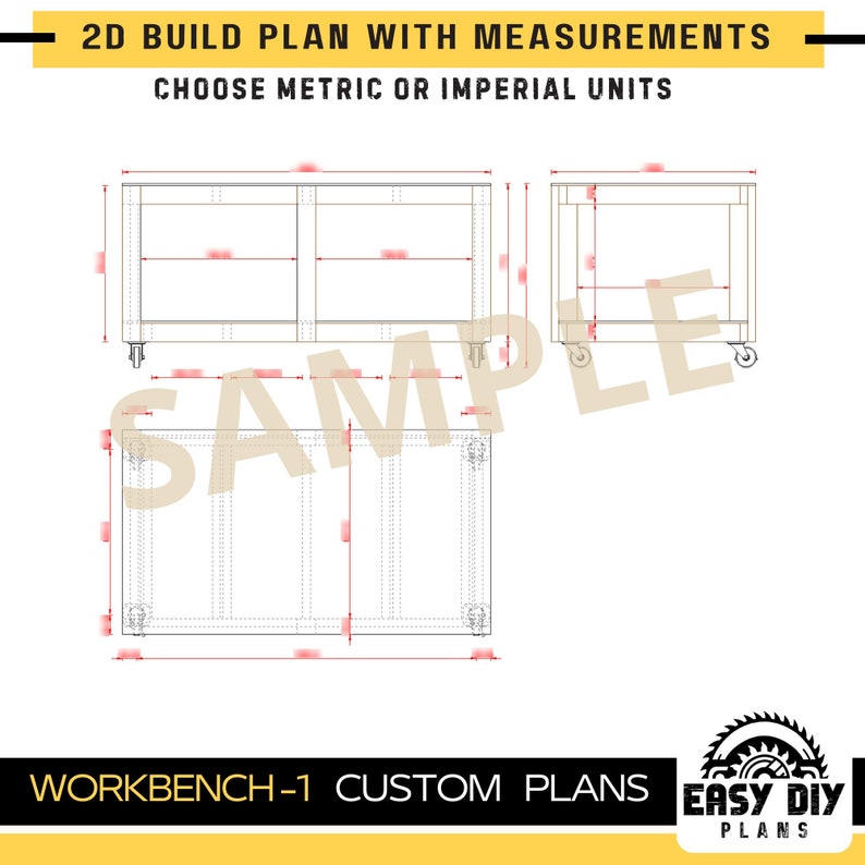 Workbench Plan DIY CUSTOM Diy Workbench on Wheels Custom Plans Garage ...