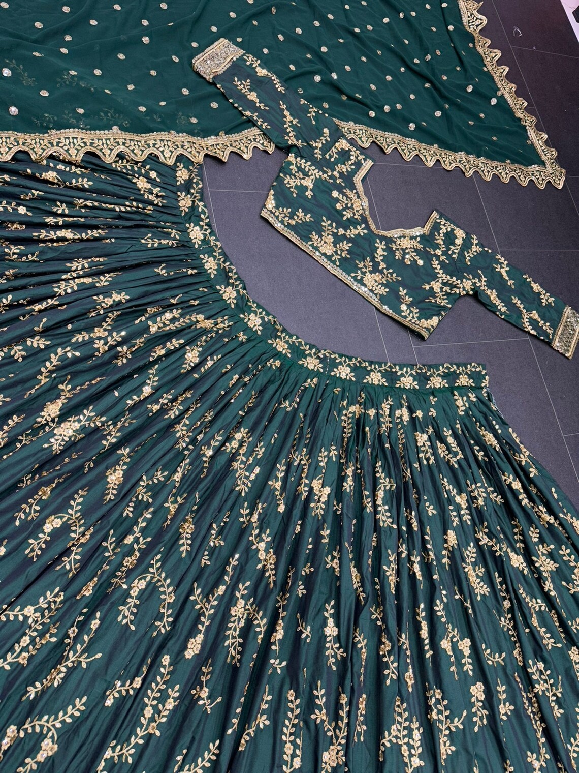 Indian Lehenga Night Green Lehenga Girl Indian Wedding Lengha - Etsy