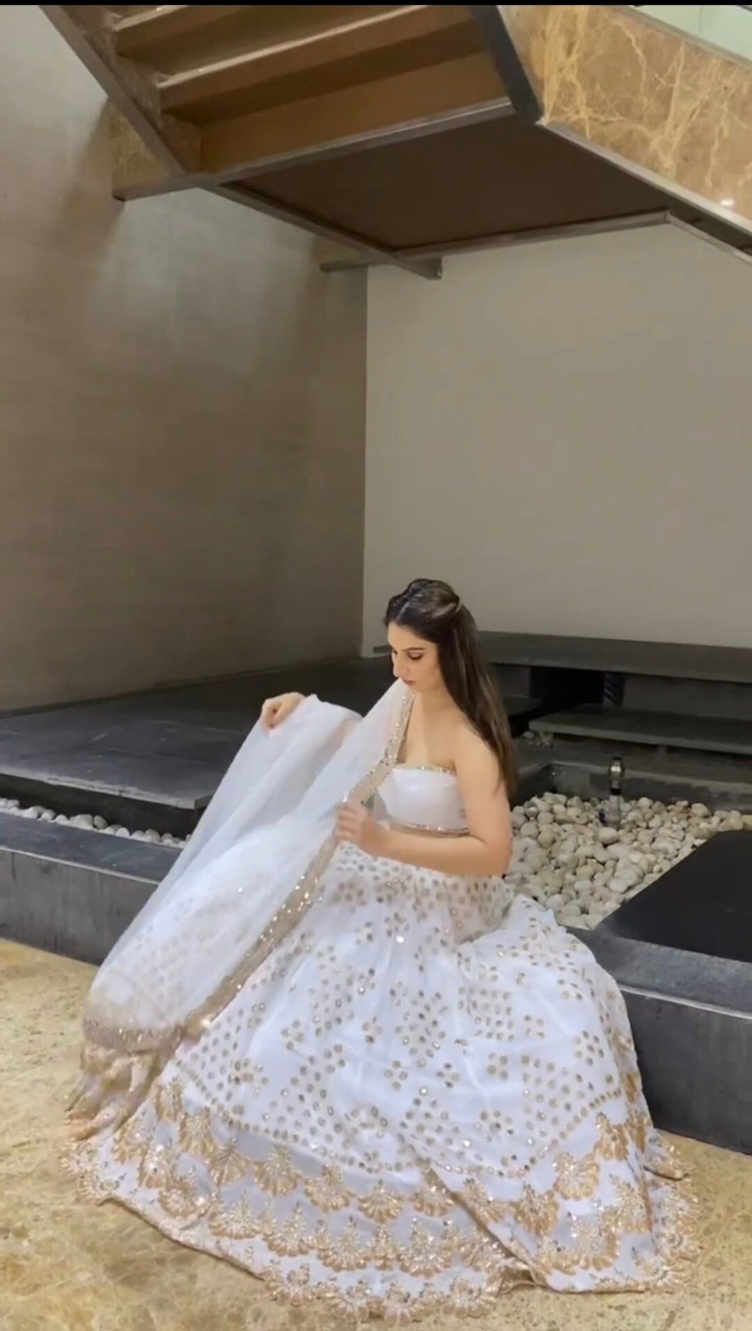 White Lehenga Choli With Golden Work Dupatta Ready to Wear Custom Made ...