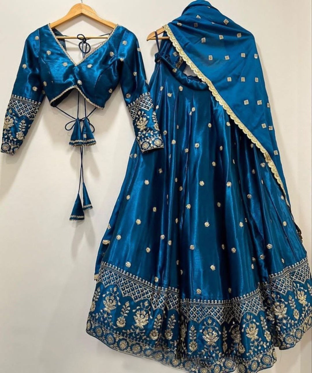 Blue Lehenga Choli for Women Ruffle Style Designer Indian Wedding Wear ...
