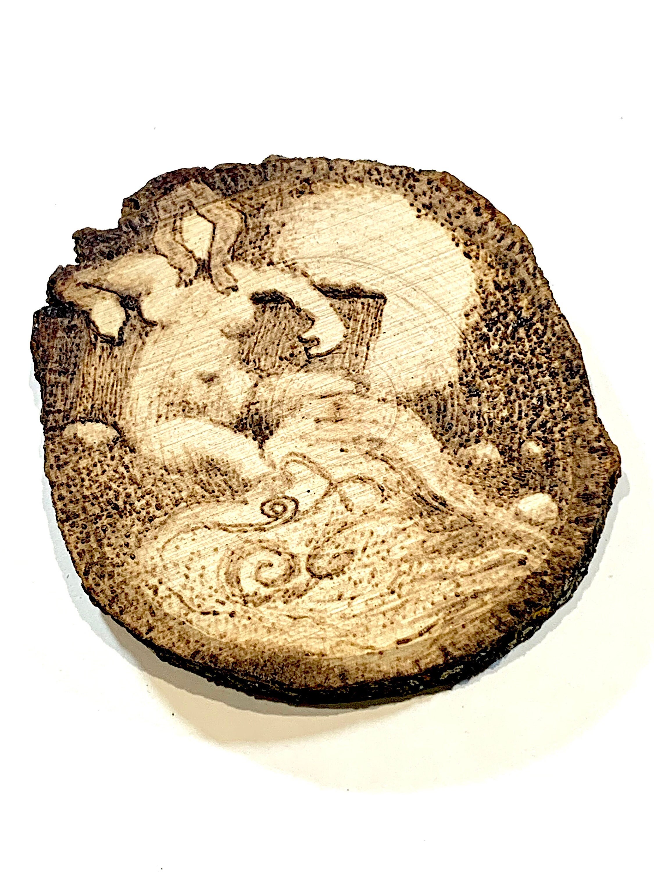 Woodburning Table-top Art Ornament Lady at Rest - Etsy