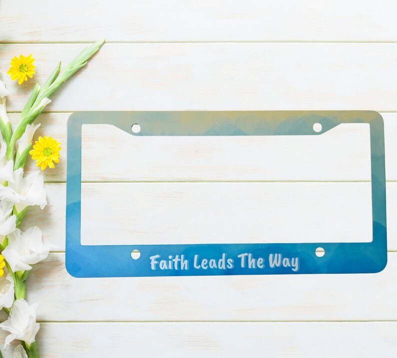 Spiritual Bible Faith Leads the Way License Plate Frame, Religious Car ...