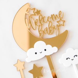 Welcome Baby Cake Topper Set Baby Arrival Celebration Baby - Etsy