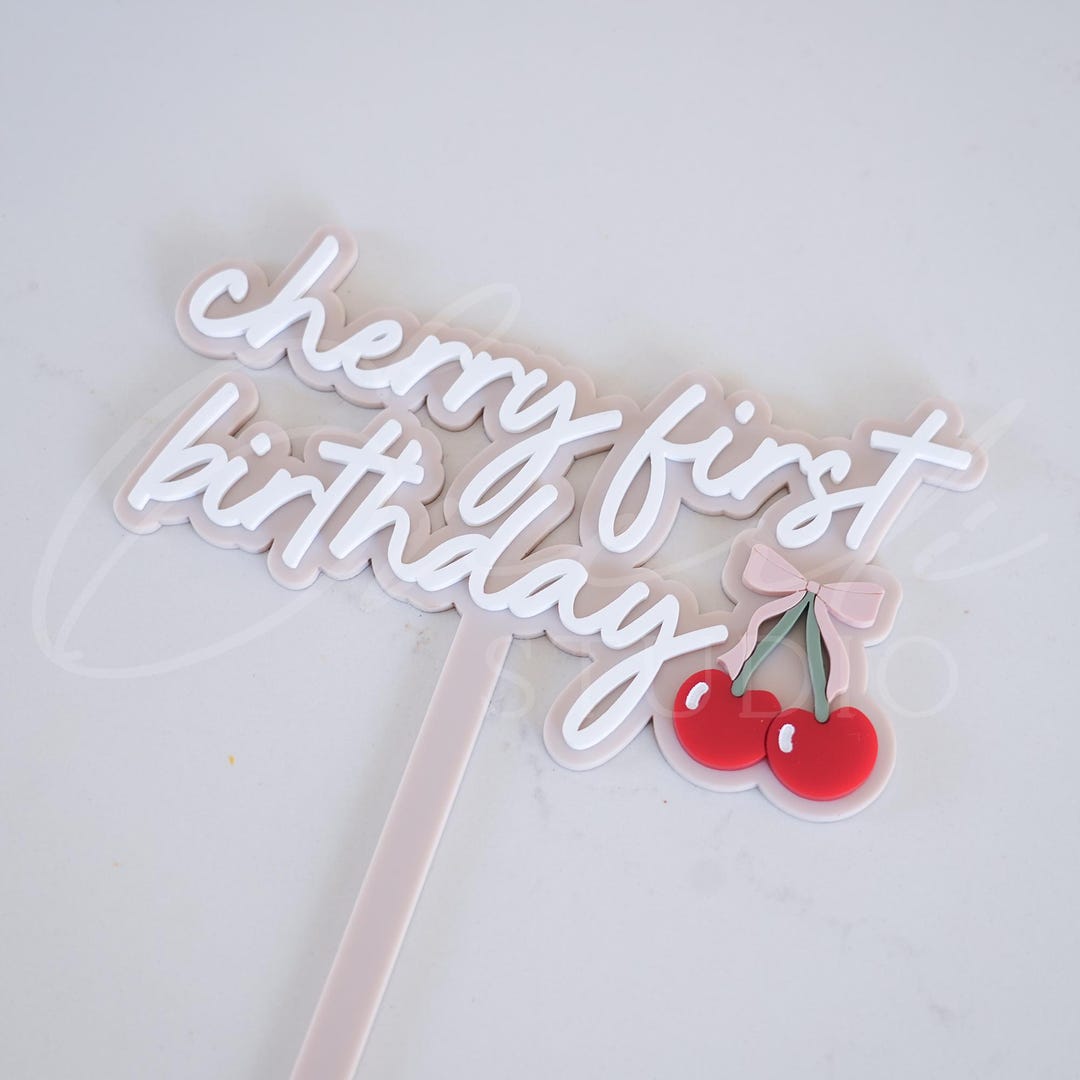 Cherry Cake Topper, Cherry First Birthday, Sweet One Baby First ...