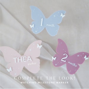 Butterfly Baby Announcement Sign, Baby Photo Prop, Nursery Decor, Birth ...