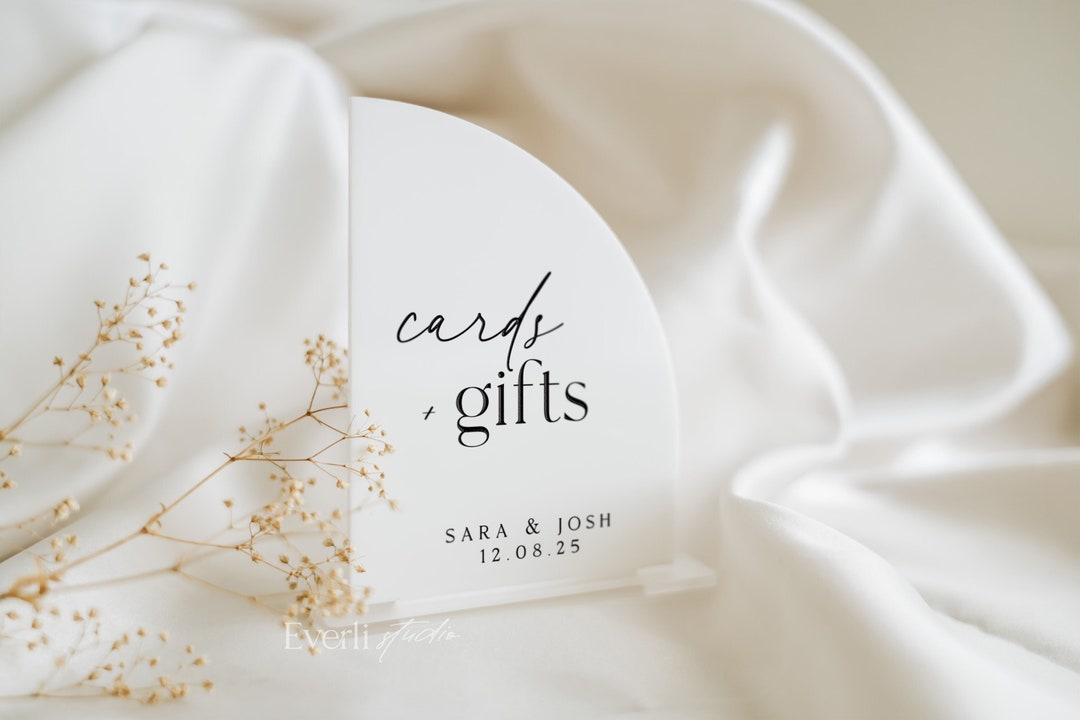 Cards & Gifts Table Sign, 8x6 Wedding Table Signs, Half Arch Sail ...