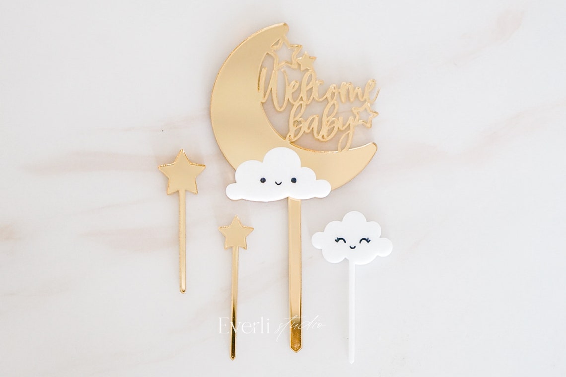 Welcome Baby Cake Topper Set Baby Arrival Celebration Baby - Etsy