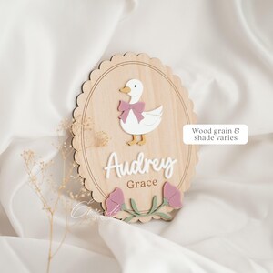 Duck Floral Baby Announcement Sign, Personalized Baby Name Sign,custom ...
