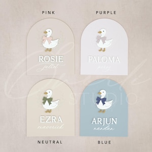 Duck Baby Name Announcement Sign, Baby Name Sign, Cottage Core Theme ...