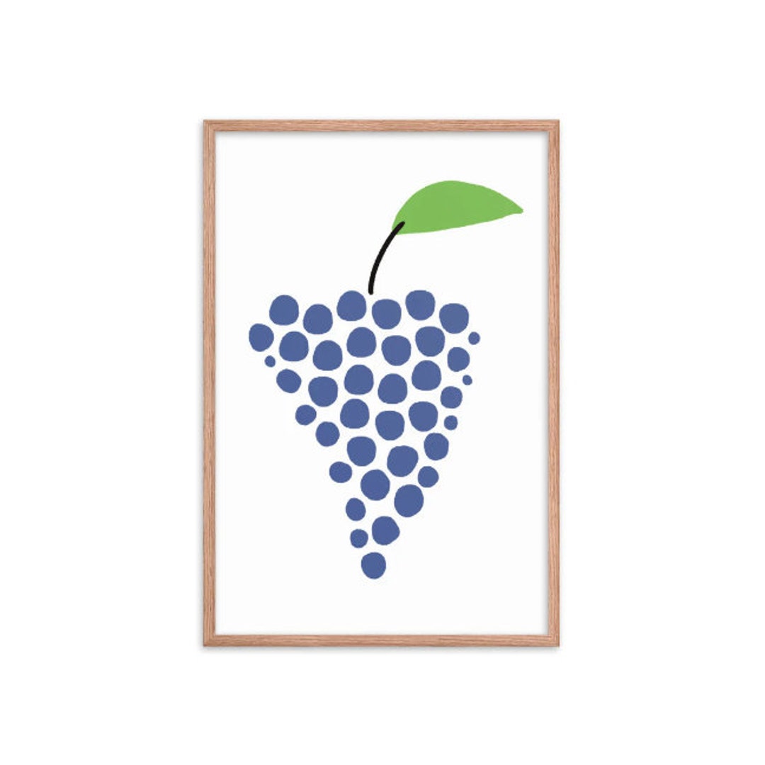 Grape the Great - Large Framed Art Print (multiple Frame Color Options ...