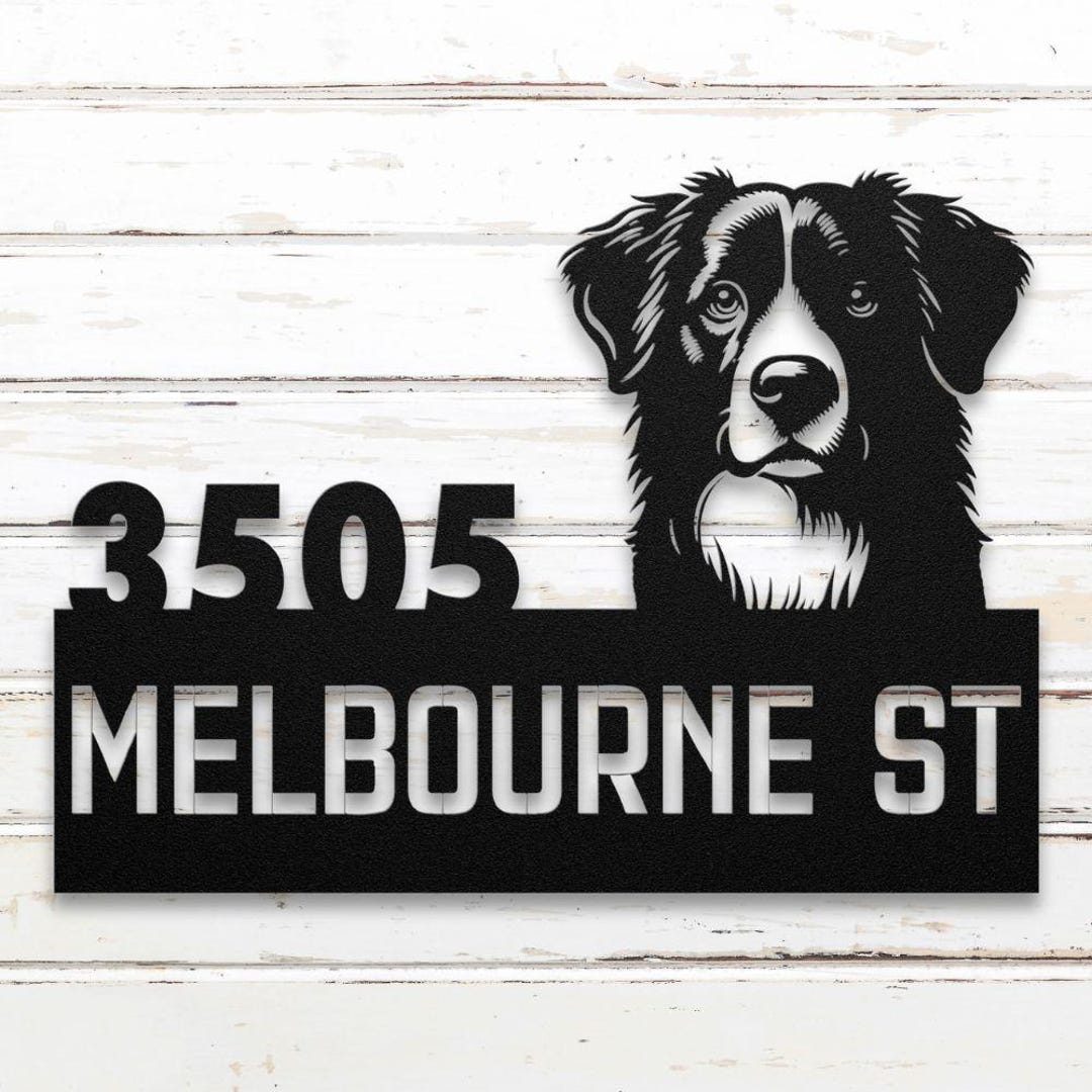 Personalized Border Collie Metal Address Sign, American-made Gift for ...