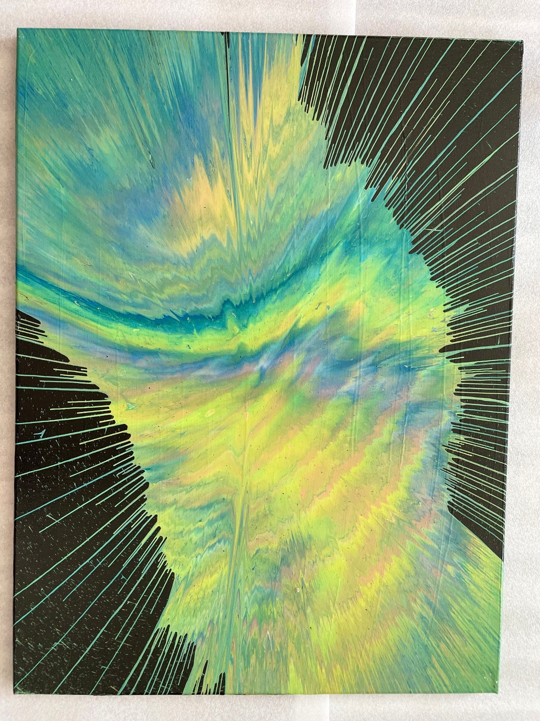Canvas Acrylic Spin Art Painting, Home Décor - Etsy