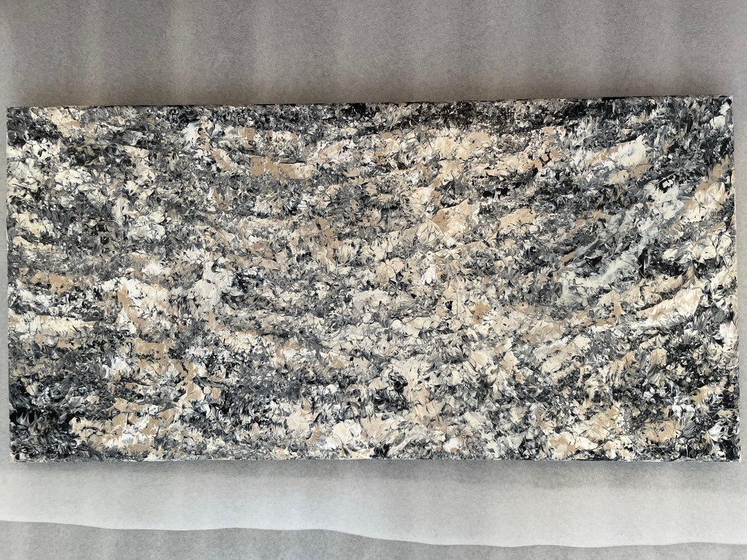 Canvas, Acrylic, Beige, Black, White, Sponge Painting - Etsy