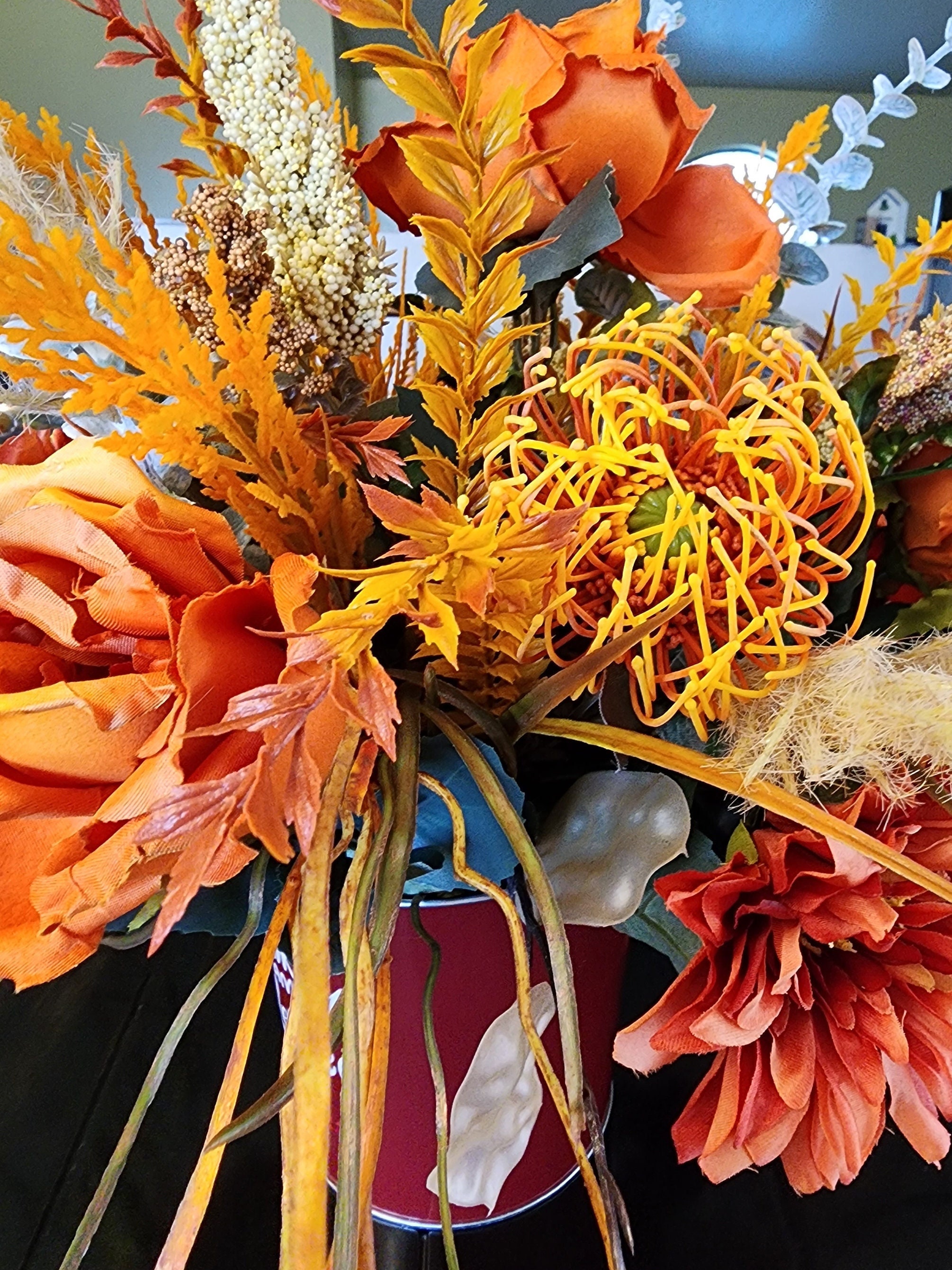 Rustic Fall Artificial Floral Arrangement Autumn Floral - Etsy