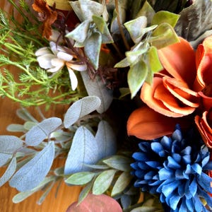 Fall Rustic Wreath Farmhouse Grapevine Artificial Rust Colored Dahlias ...