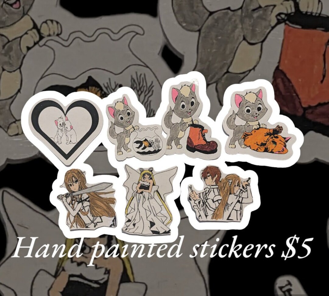 Sticker's Hand Painted and Designed. - Etsy