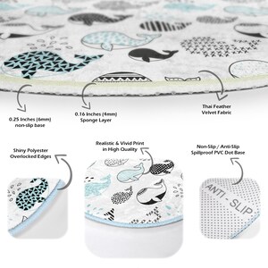 Blue and White Whale Rug, Nautical Baby Room Rug, Ocean & Sea Nursery ...