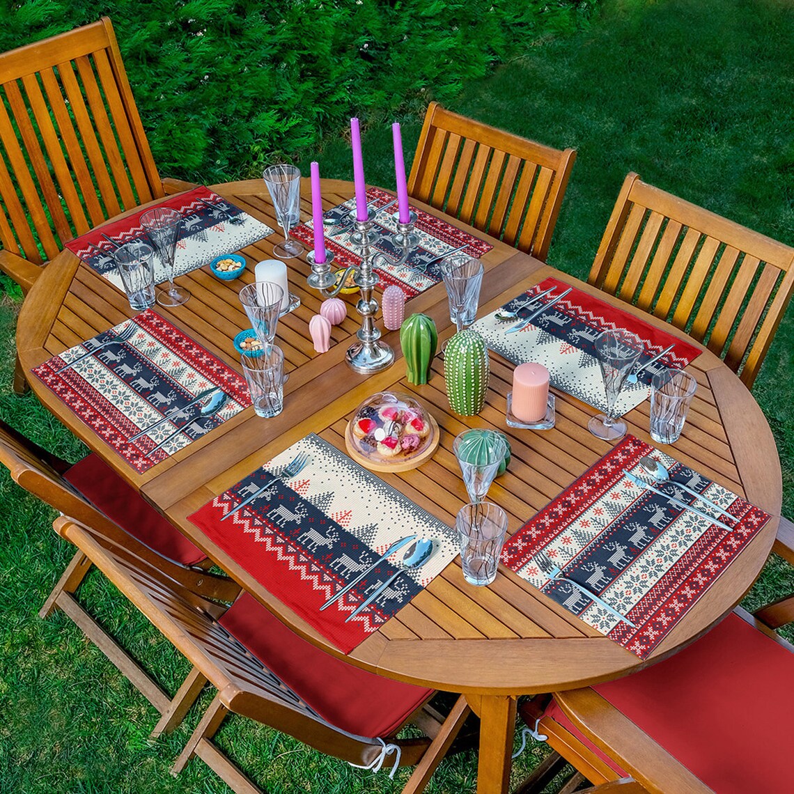 Set of 6 Christmas Themed Placemats Christmas Table Placemat - Etsy