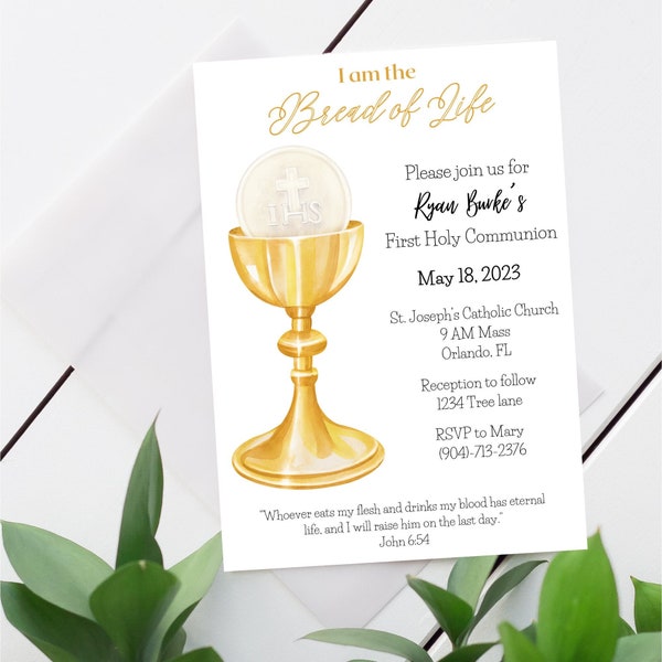 First Communion Invitation - Etsy