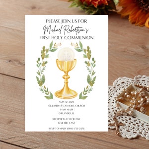 Traditional First Communion Invitation - First Holy Communion - 1st ...