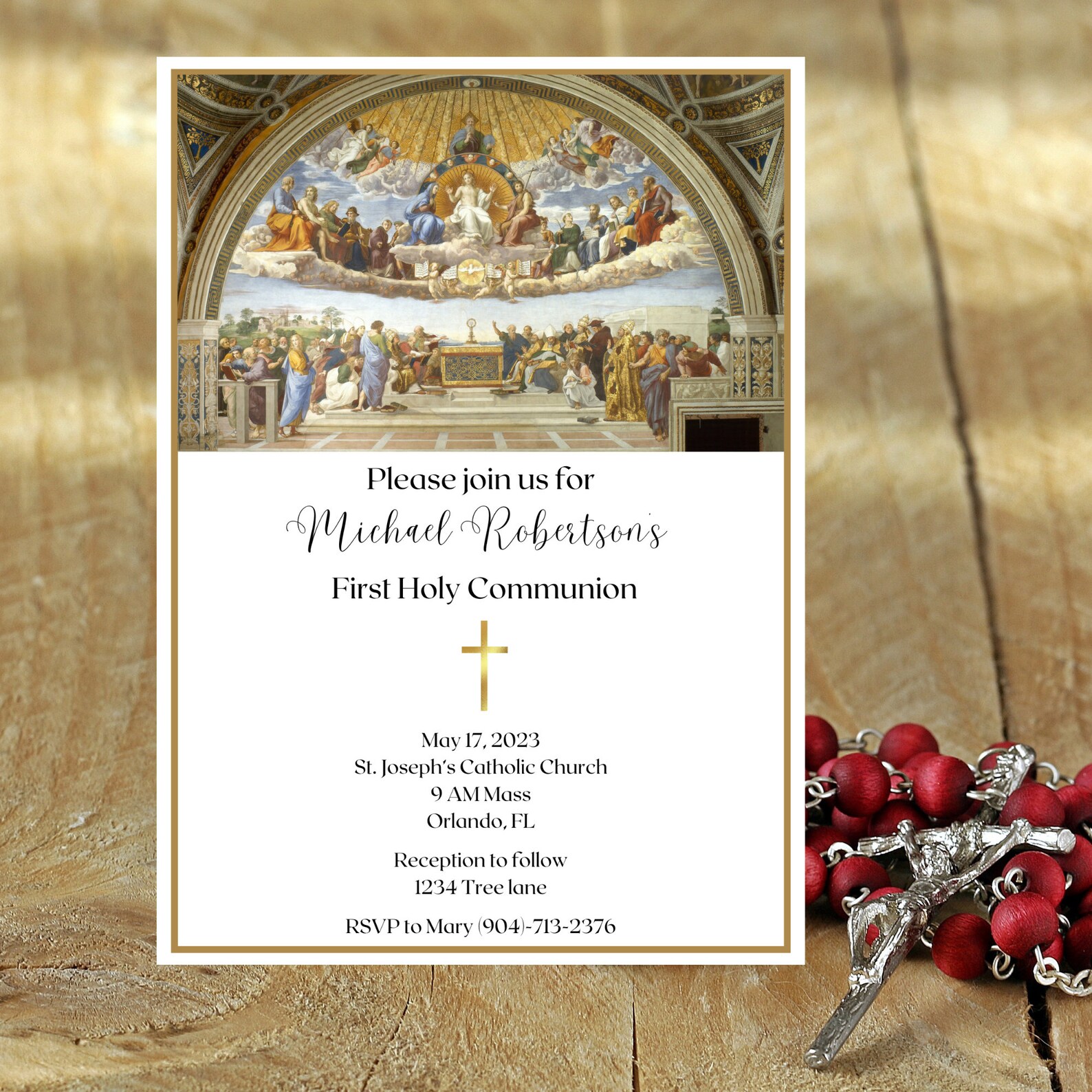 Traditional First Communion Invitation Disputation of the - Etsy