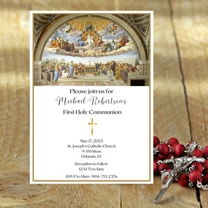 Traditional First Communion Invitation - Disputation of the Holy ...