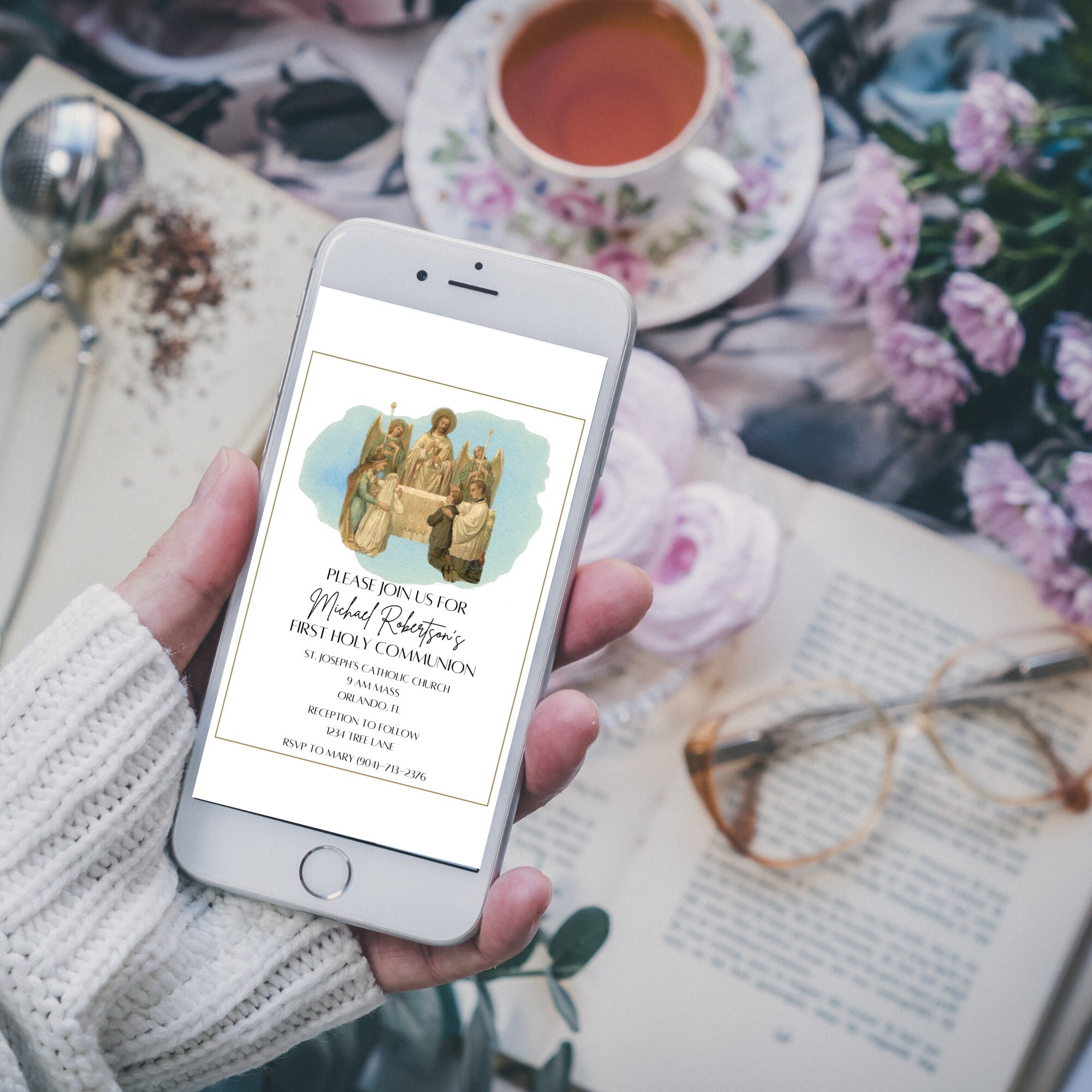 First Holy Communion Invitation Traditional Last Supper Painting ...