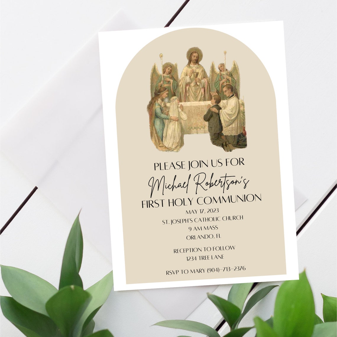 Traditional First Communion Invitation 1st Holy Communion Invite ...