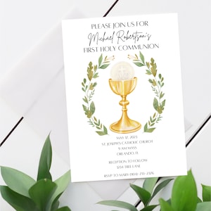 Traditional First Communion Invitation - First Holy Communion - 1st ...