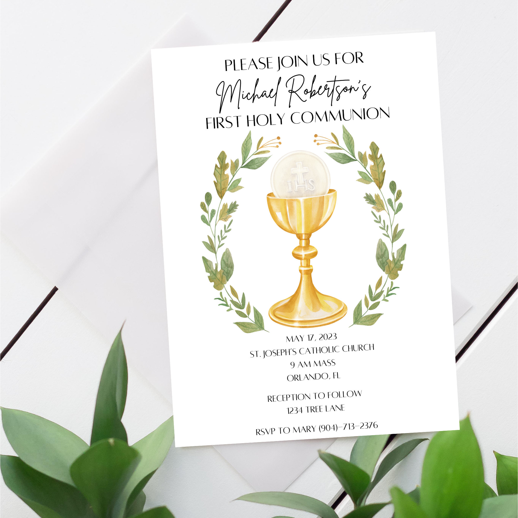 Traditional First Communion Invitation - First Holy Communion - 1st ...