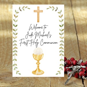 First Holy Communion Party Signs - 1st Communion Party Signs -catholic ...