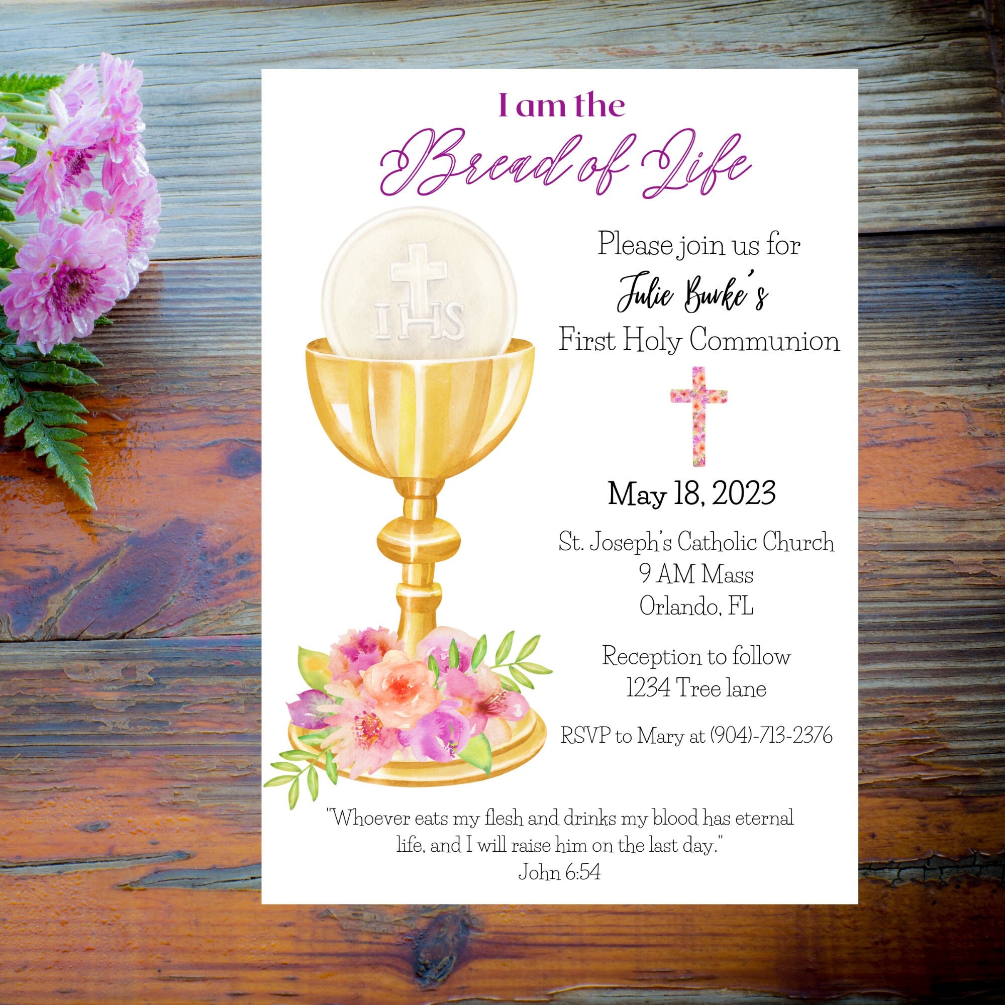 Chalice Communion Invitations