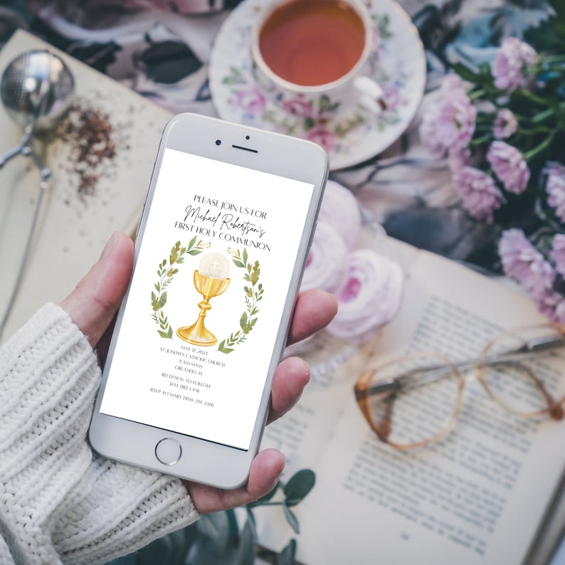 Traditional First Communion Invitation - First Holy Communion - 1st ...