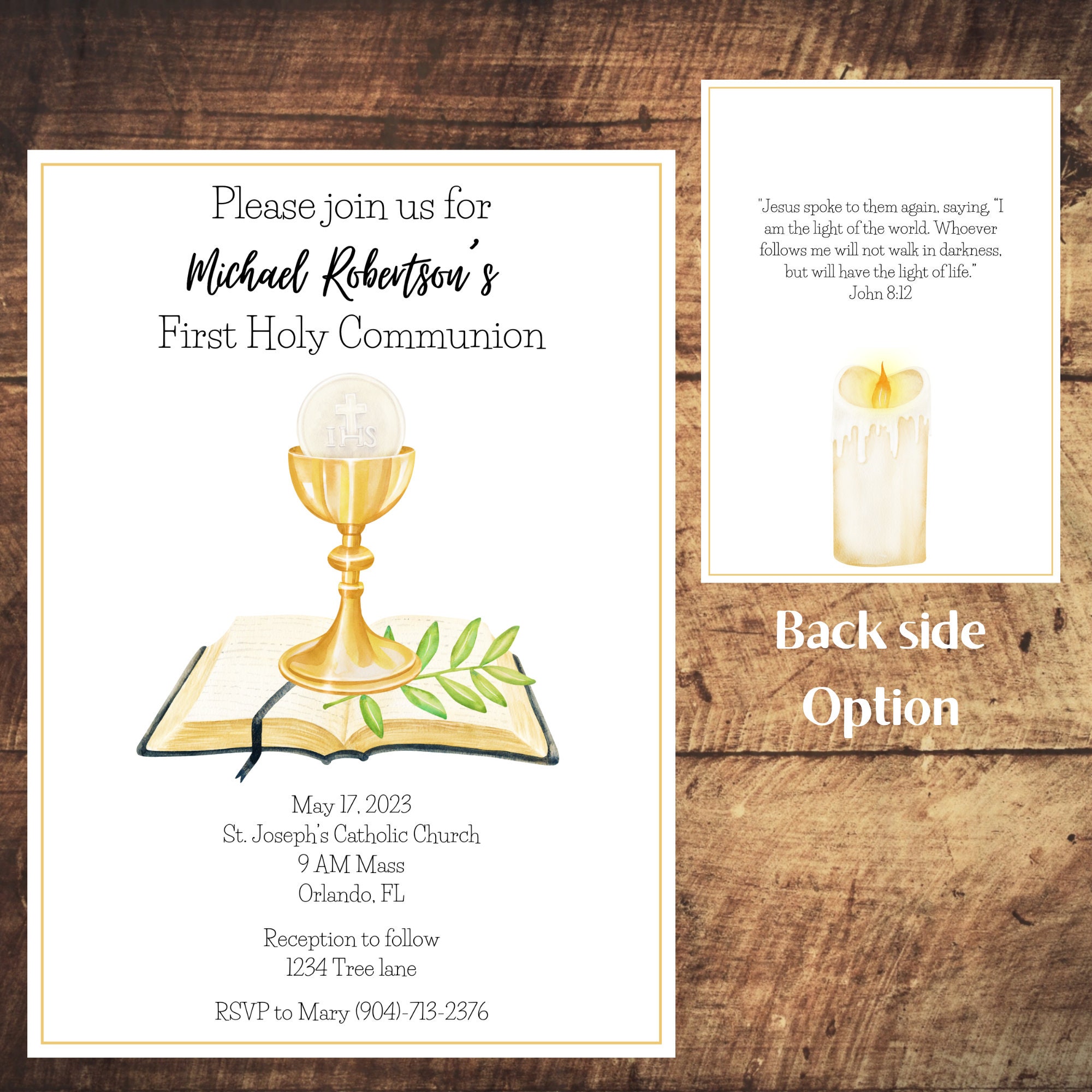 First Holy Communion Invitation Digital Download 1st Communion Invite ...