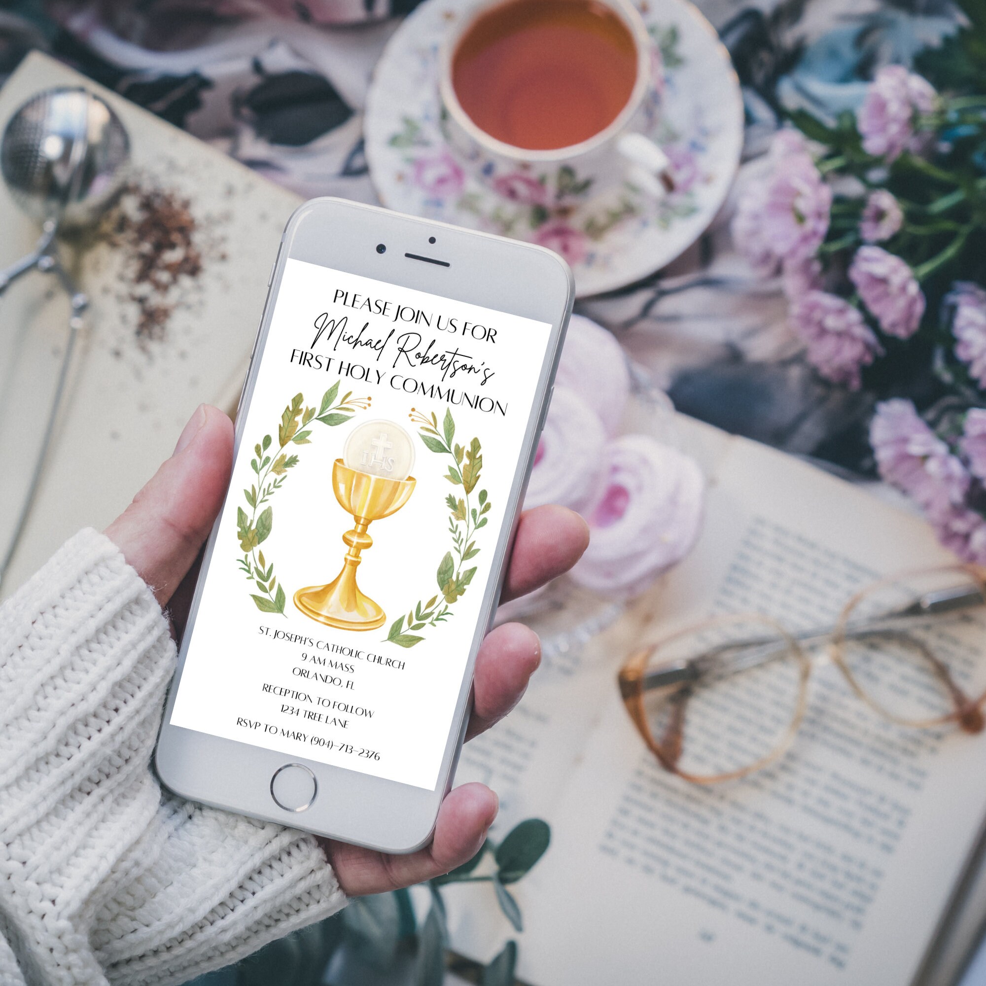 Traditional First Communion Invitation First Holy Communion - Etsy Canada