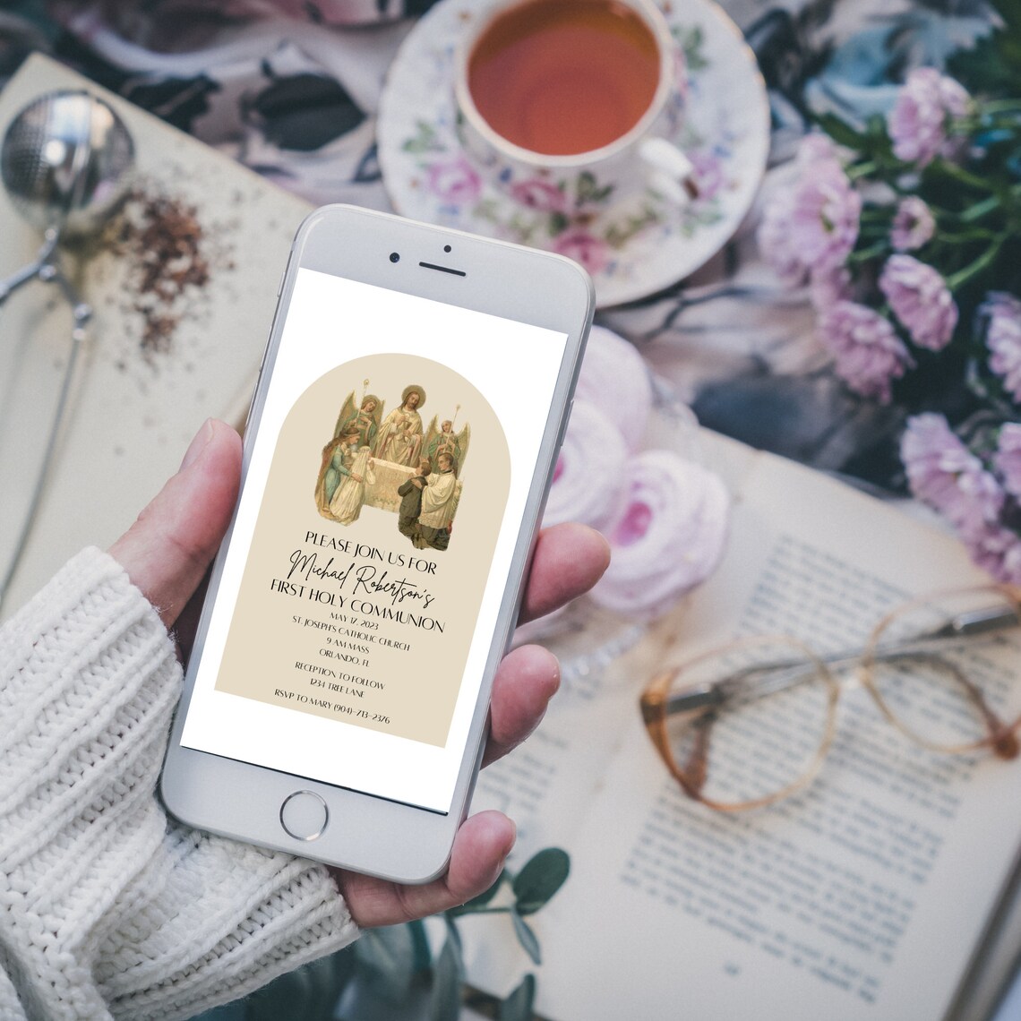 Traditional First Communion Invitation 1st Holy Communion Invite ...