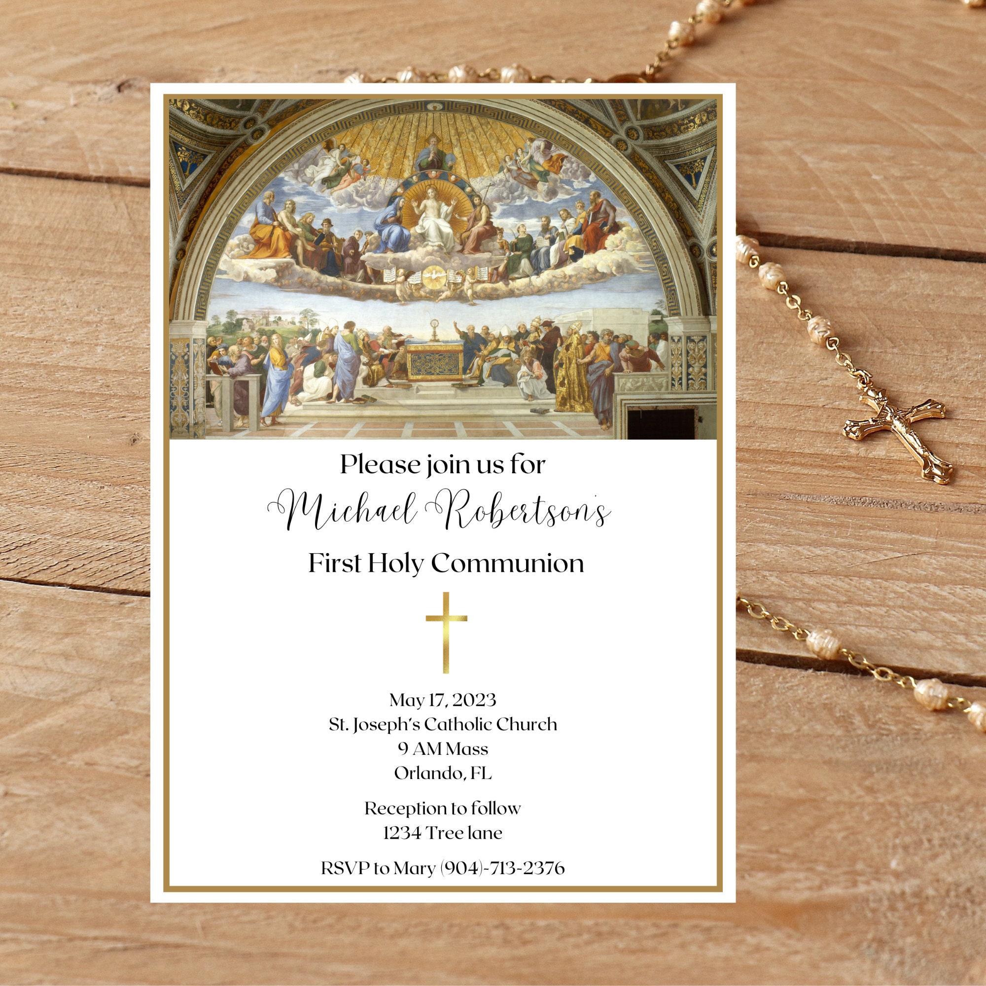 Traditional First Communion Invitation Disputation of the - Etsy