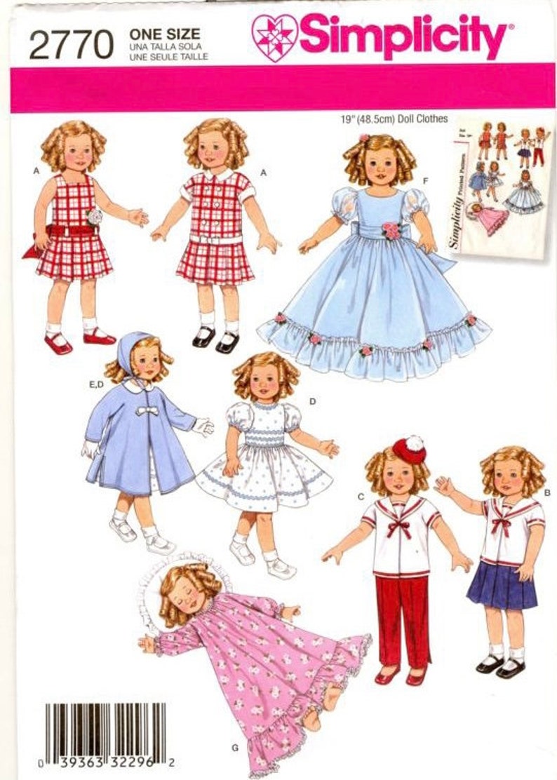 PDF Vintage Magazine Simplicity PDF Format. Doll Sewing Clothing Patterns. Pattern With ...