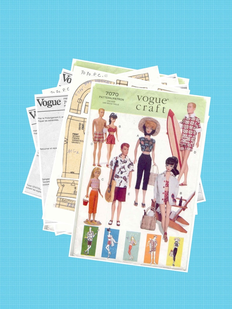 PDF Vintage Magazine Vogue PDF Format. Sewing Dress Patterns for Barbie ...