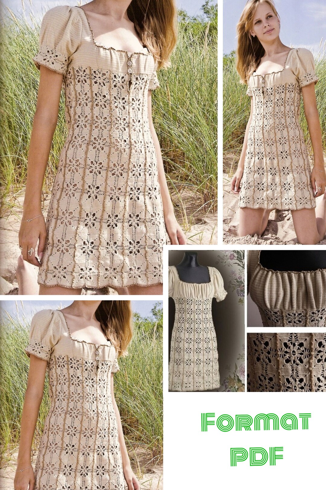 Crochet Lace Dress Pattern. Schemas, International Diagrams, Tutorials ...