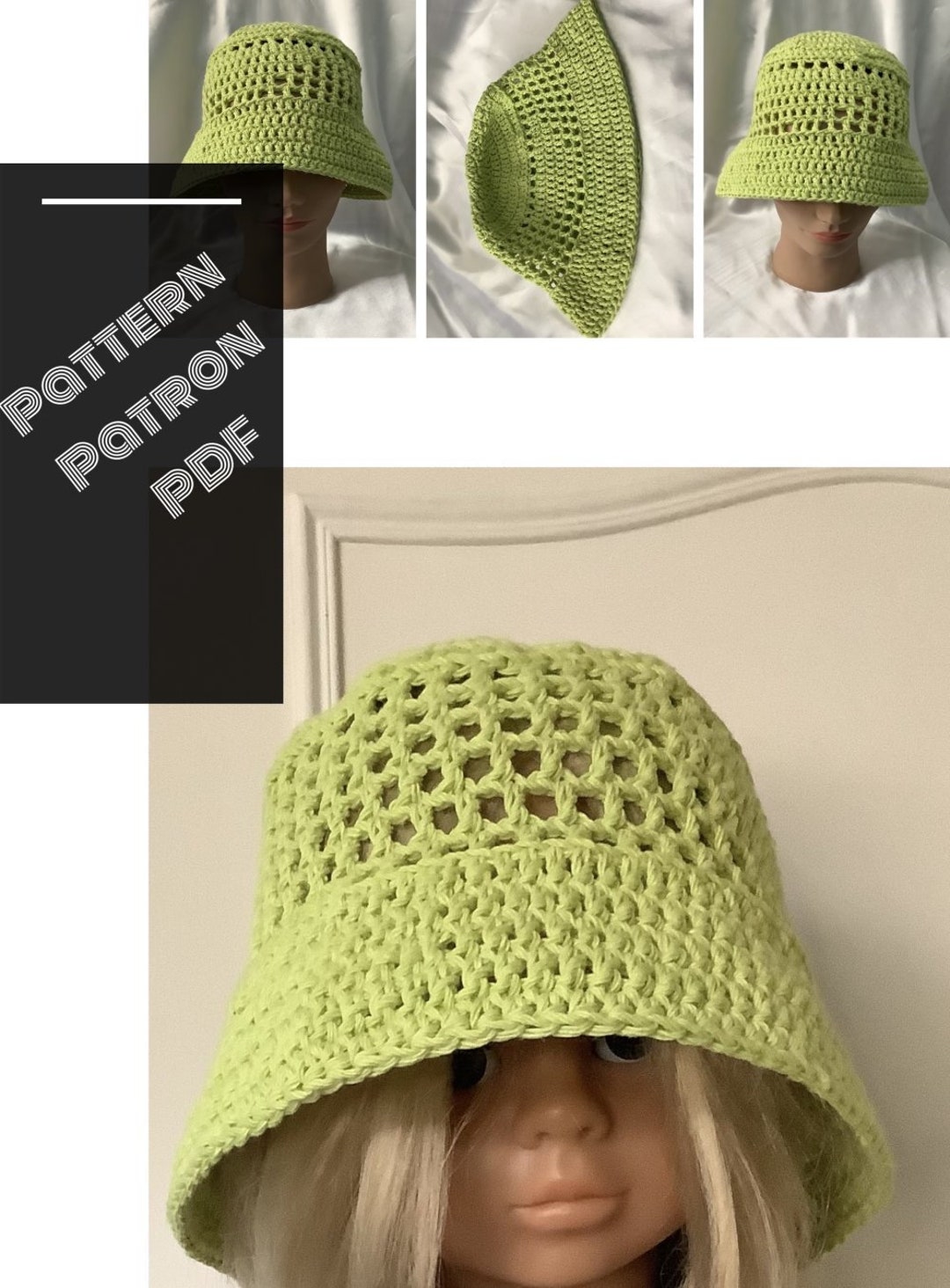 Crochet Bob-panama Pattern. Pattern With French Tutorials in PDF Format ...
