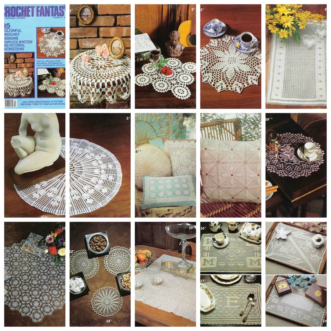 PDF Vintage.magazine Crochet Fantasy in PDF Format.chic Crochet Doily ...