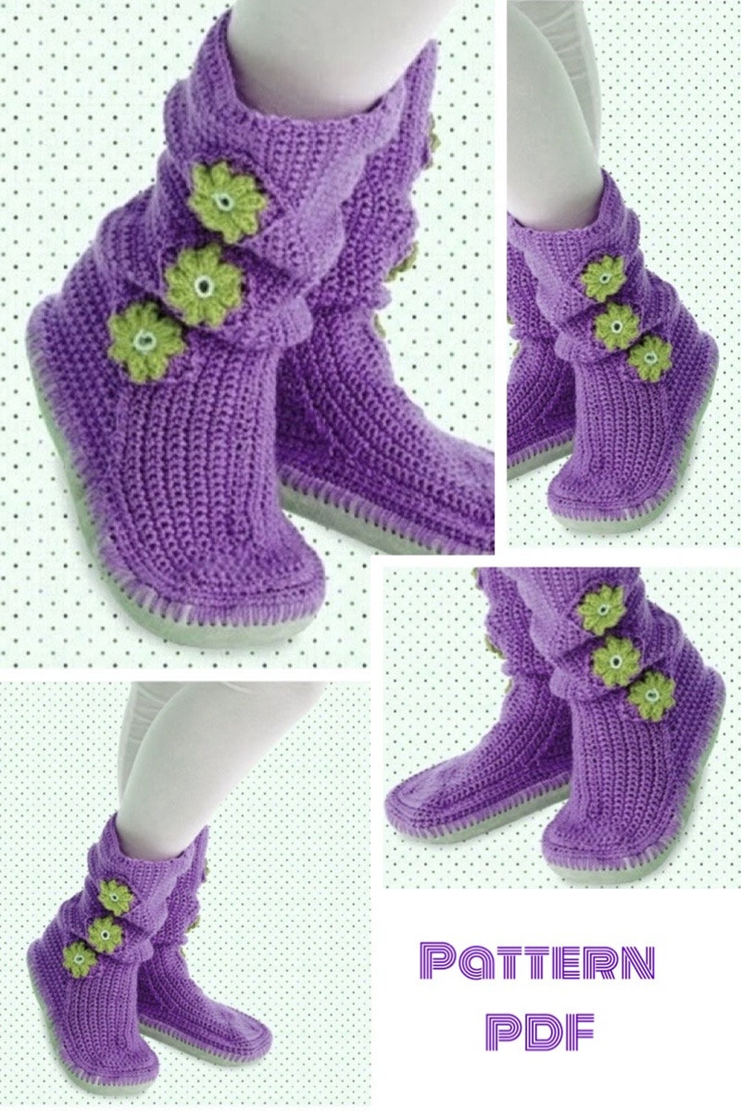 Chic Boots Model With Crochet Soles.patterns With English Tutorials PDF ...