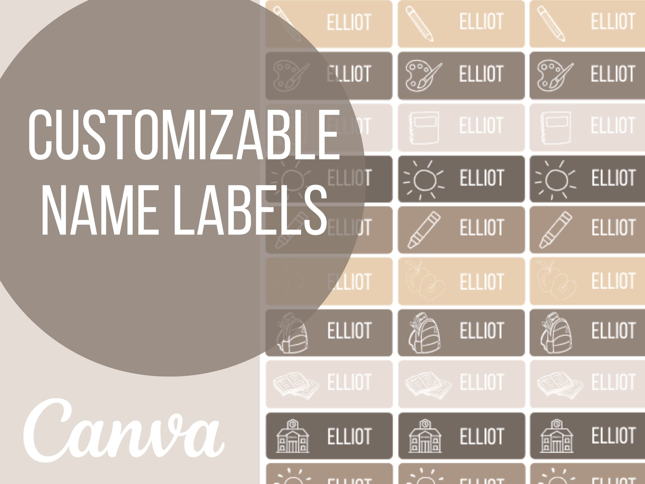 School Supply Labels / Name Labels for School Supplies / School Labels ...