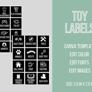 Toy Bin Storage Labels, Editable Toy Bin Storage Labels, Minimalist ...