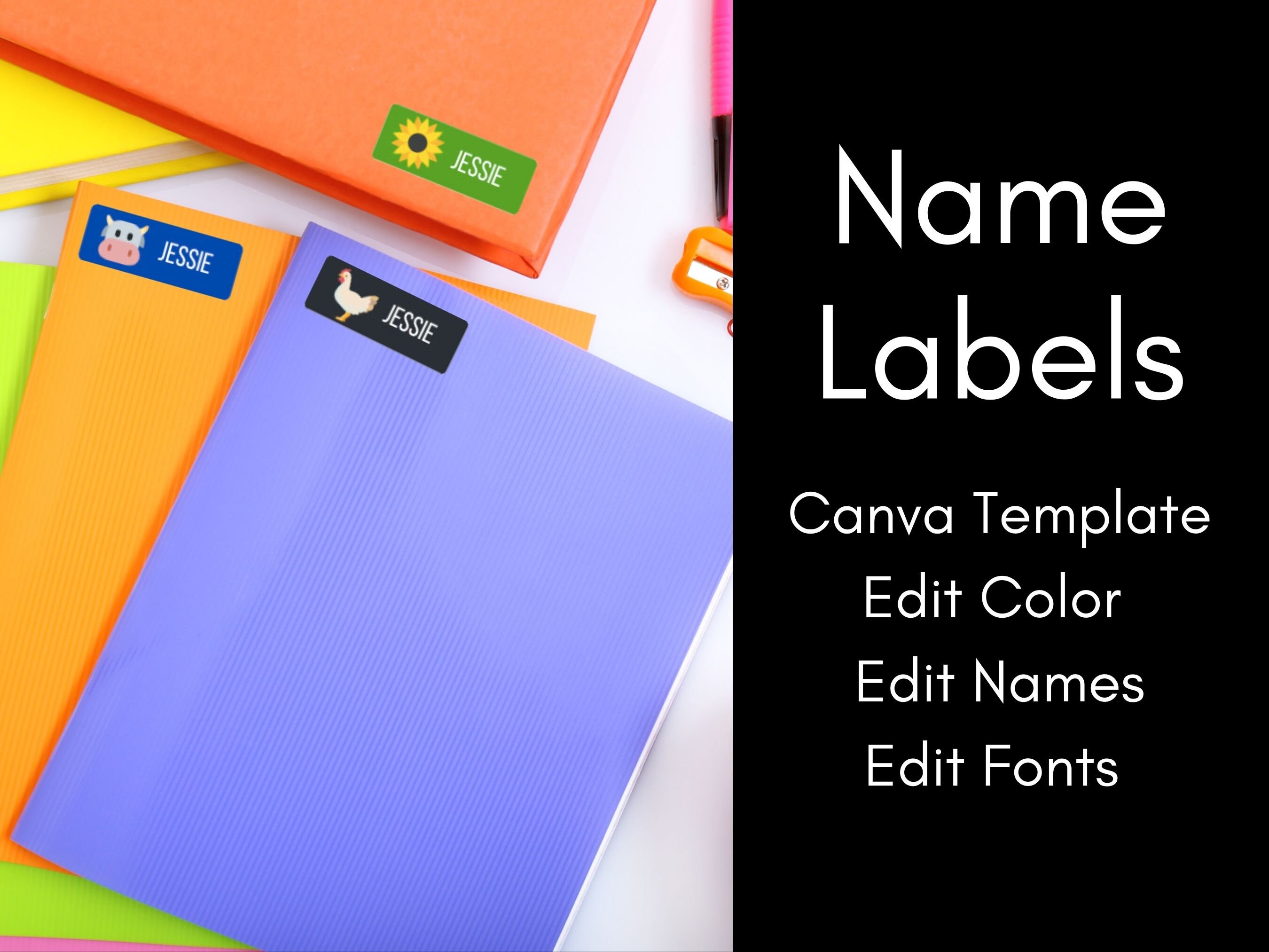 School Supply Labels / Name Labels for School Supplies / School Labels ...